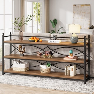 Extra Long 3-Tier Console Table with Storage Shelves - Bed Bath ...