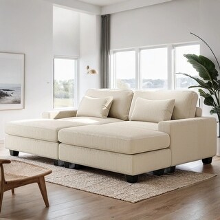 90"W Square Sleeper Sofa with Removable Back Cushions and 2 pillows ...