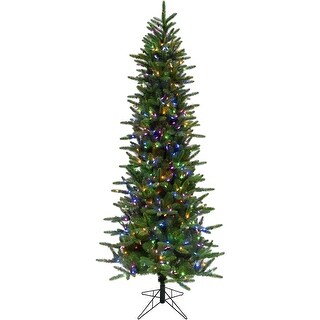 Fraser Hill Farm 6.5 Ft. Carmel Pine Slim Artificial Christmas Tree ...