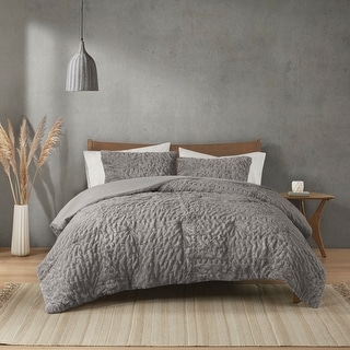 Madison Park Dakota Ruched Fur Down Alternative Comforter Set - Bed ...