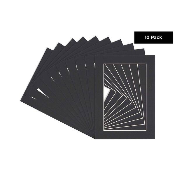 Pack of TEN 13x19 Mats Bevel Cut for 12x15 Photos - Acid Free Black ...