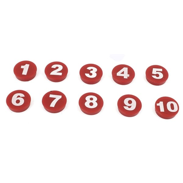 10 Pcs Red Round Arabic Number Blackboard Whiteboard Fridge Magnetic ...