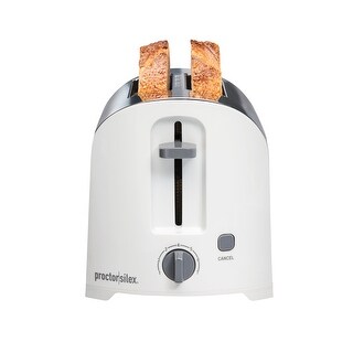 Proctor Silex 2 Slice Toaster, White and Polished Stainless Steel ...