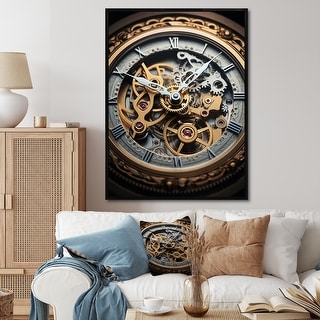 Designart "Clock Time Unveiled II" Watches Framed Canvas Art Print ...