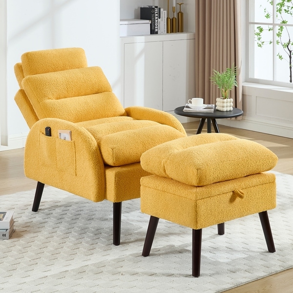 HOMYKA Accent Lounge Chair with Adjustable Backrest Storage Ottoman On Sale Bed Bath Beyond 39990025