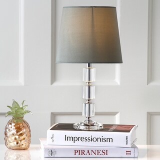 SAFAVIEH Lighting 15-inch Erin Green Shade Crystal Cube Table Lamp (Set ...