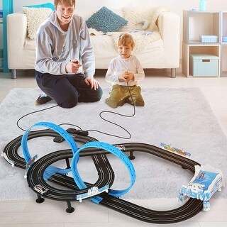 High-Speed Electric Powered Super Loop Speedway Slot Car Track Set - 52 ...