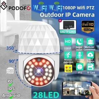 (US Plug)New Upgraded 28leds HD 1080P PTZ IP Camera Outdoor Speed Dome ...