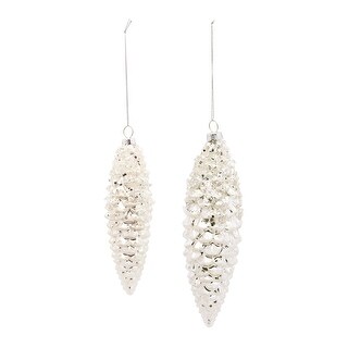 12ct White Pinecone Christmas Drop Ornaments 7.25" - Bed Bath & Beyond ...