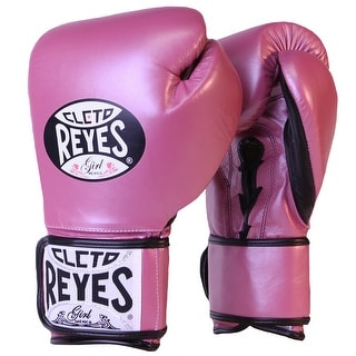 Cleto Reyes Lace Up Hook and Loop Hybrid Boxing Gloves - Pink Metallic ...