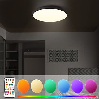 Modern Dimmable LED RGB Ceiling Light 7 Light Color - Bed Bath & Beyond ...