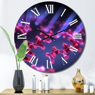 Designart "Futuristic Infinity Matrix II" Fractals Oversized Wall Clock ...