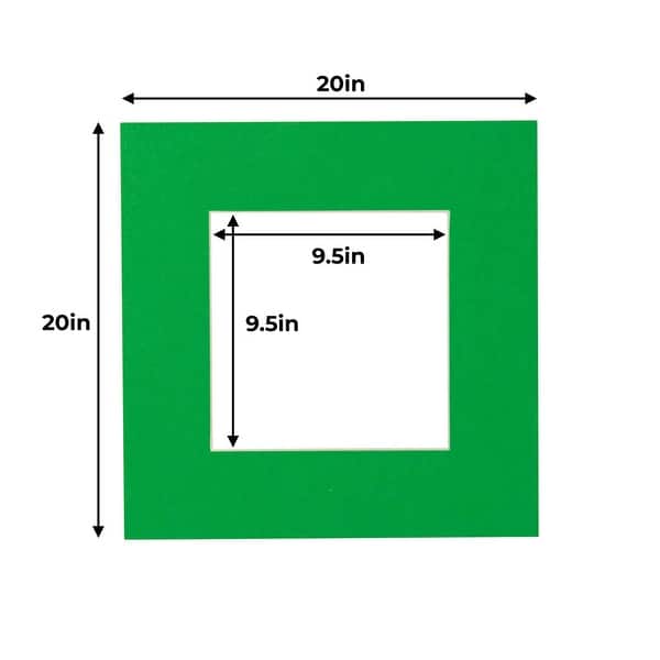 20x20 Mat for 10x10 Photo - Bright Green Matboard for Frames Measuring ...