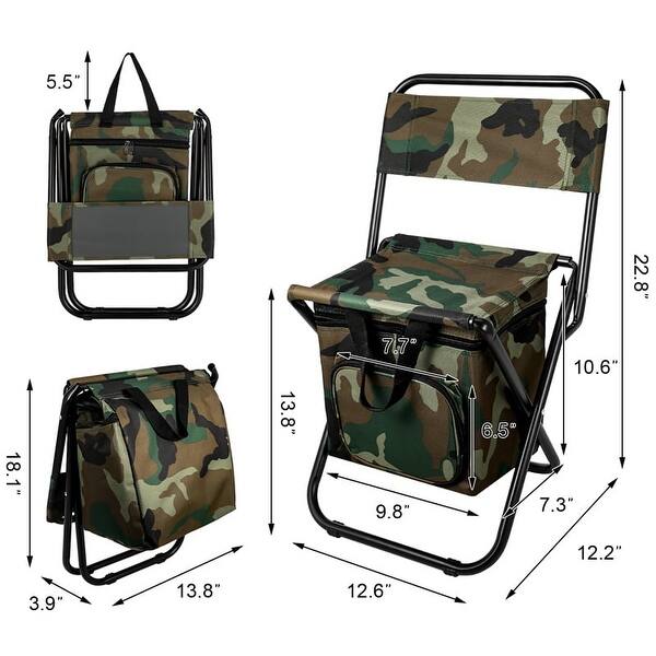 Portable Backrest Fishing Backpack Chair Seat Cooler Bag - Bed Bath ...