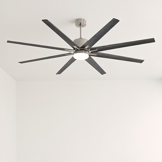 72 inch Smart Ceiling Fan with Remote and App, 8 Wood Blades, 18W LED ...