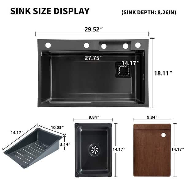 Waterfall Kitchen Sink Stainless Steel with Pull-out Faucet - Bed Bath ...