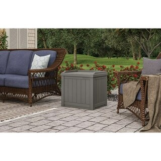 22 Gallon Outdoor Resin Wicker Deck Storage Box with Seat - On Sale ...