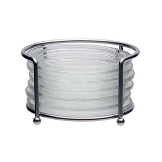 Mason Craft & More 7-piece Glass Coaster Set w Wire Rack Holder - Bed ...