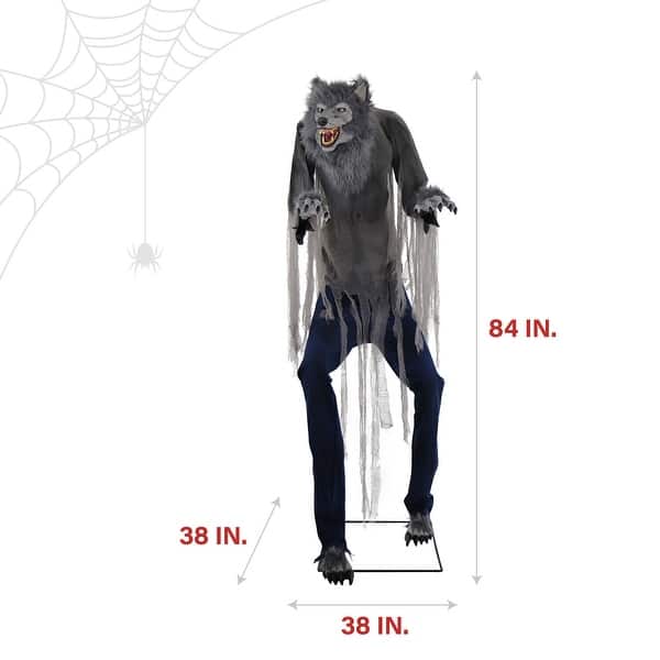 Haunted Hill Farm 7-Ft. Tall Farkas the Towering Werewolf, Premium ...
