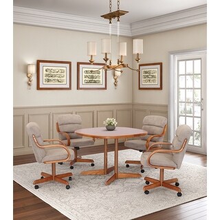 Caster Chair Company 5-Piece 42x42 Pecan Caster Castor Dining Set ...
