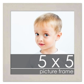 5x5 Traditional White Washed Wood Picture Square Frame - Bed Bath ...