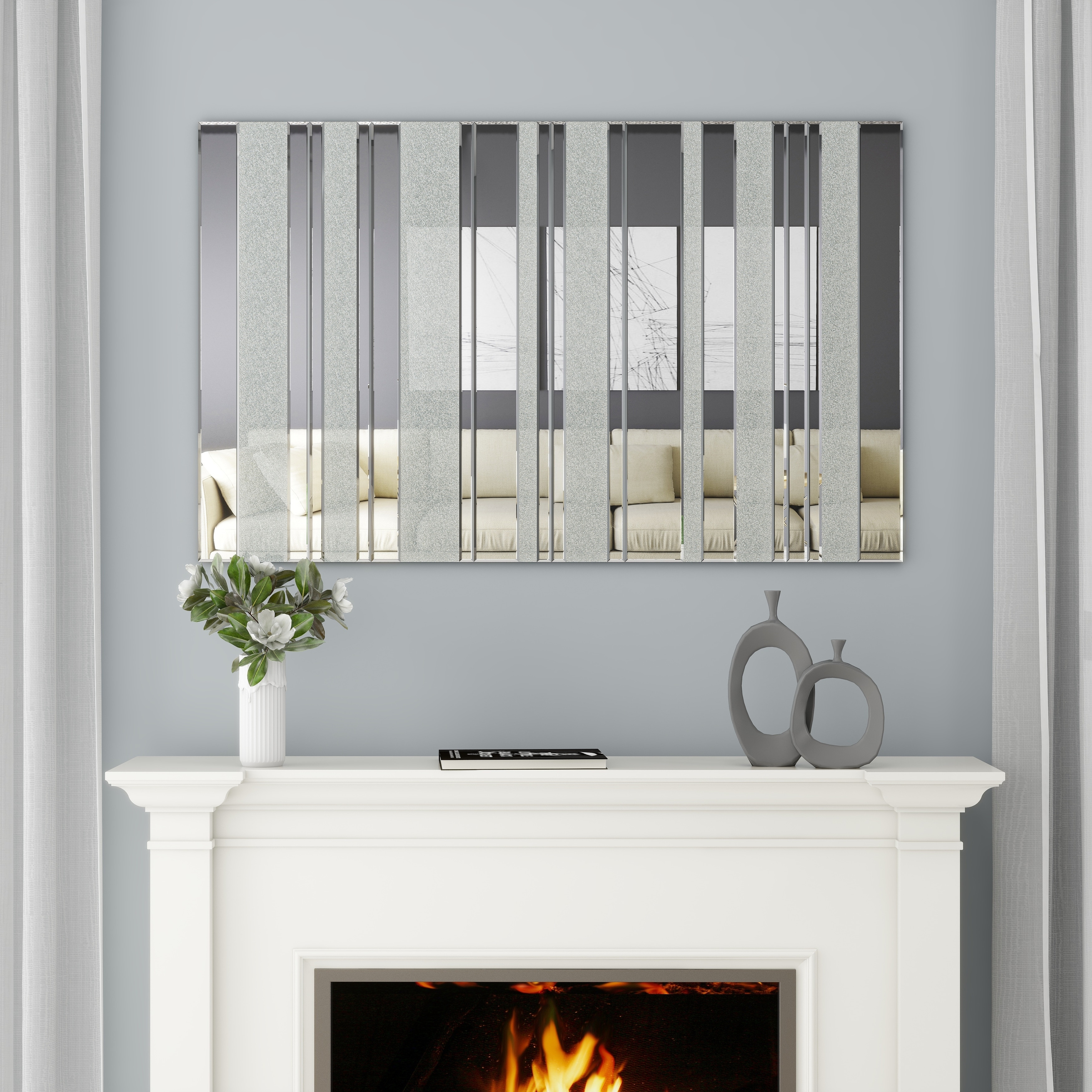 KOHROS Rectangle Crystal Decorative Wall Mirror - 31.5 in. x 47.2 in ...