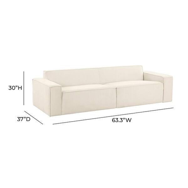 Olafur Cream Corduroy Sofa - Bed Bath & Beyond - 36419839