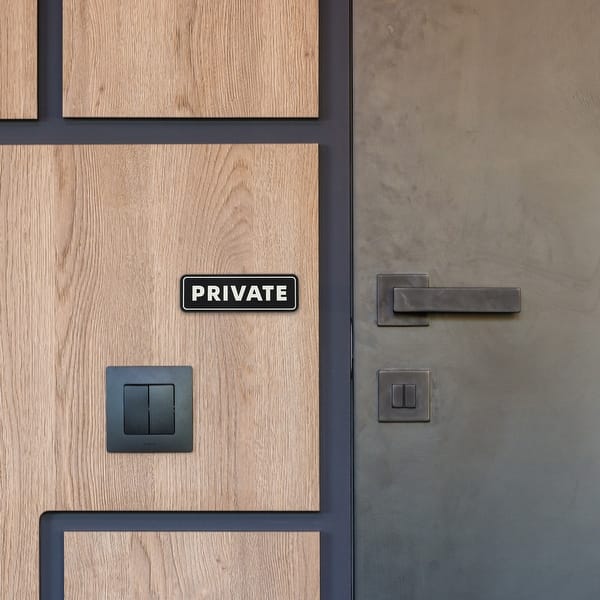 Private Door Sign, Acrylic 6"x2" Self Adhesive Privacy Sticker Office ...