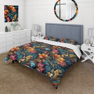 Designart "Bohemian Rhapsody Paisley Pattern" Paisley Bedding Cover Set ...
