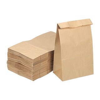 Paper Bags Brown Paper Grocery Bag 3lb 5.1x3.1x9.4 inch 60g, Pack of ...