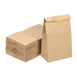 Paper Bags Brown Paper Grocery Bag 3lb 5.1x3.1x9.4 inch 70g, Pack of ...