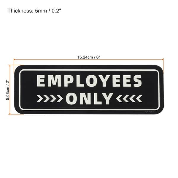 6"x2" Employee Only Sign Self Adhesive Staff Only Sticker - Black - Bed ...