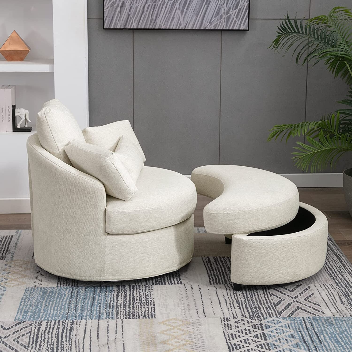 Round chair and a half with ottoman store