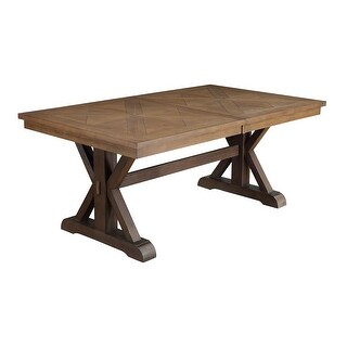 Wheeler Rustic Brown and Oak Dining Table with X-Shape Base - Bed Bath ...