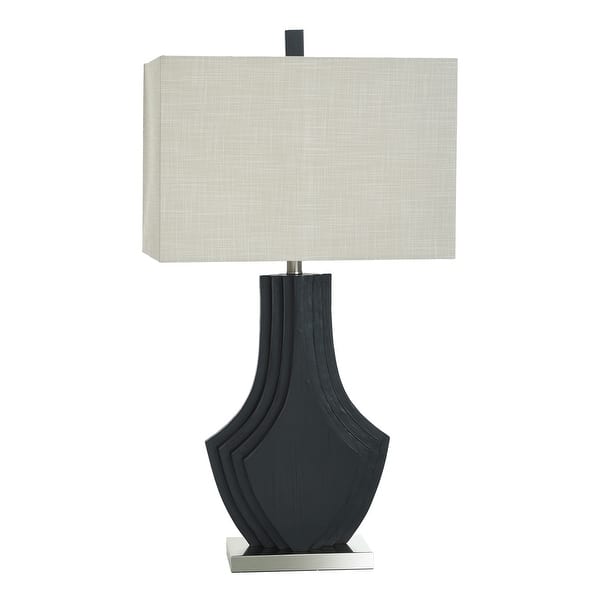 Black Layered Table Lamp - Matte Black Finish on Polyresin Body ...