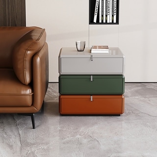 Modern Swivel End Table With 3 - Storage Drawers For Livingroom - Bed ...