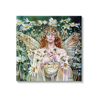 Stupell Fairy Girl Floral Daisy Field Canvas Wall Art by Sheila Wolk ...