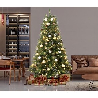 7ft PE/PVC Mixed Automatic Christmas Tree with Pre-installed LED Lights ...