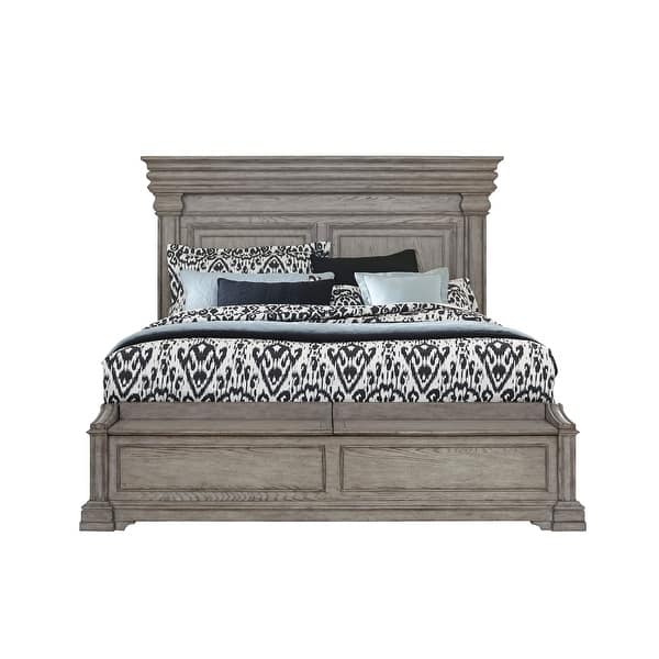 Madison Ridge King Panel Bed with Blanket Chest Footboard in Heritage ...