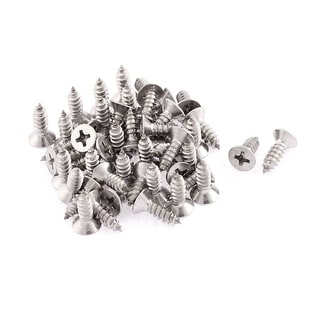 50 Pcs 4.2mmx13mm Stainless Steel Phillips Flat Head Sheet Self Tapping ...