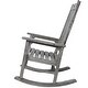 Wooden Oversized Porch Rocker Chair With Wide Seat And Tall Backrest ...