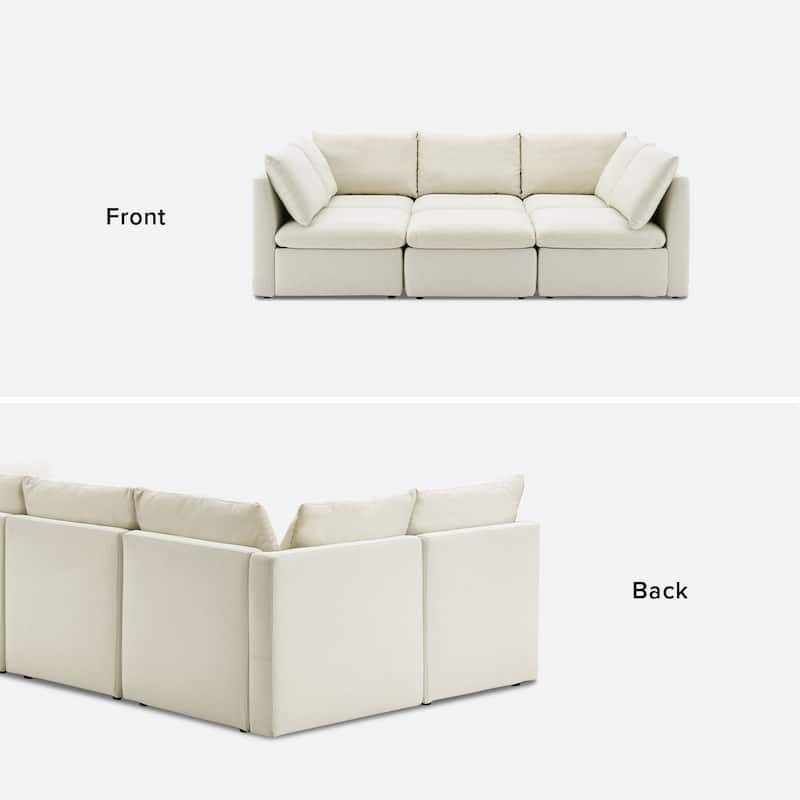 mopio Oversized Modular Sectional Sofa with Fully Removable Covers and ...