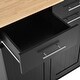 46'' Kitchen Island with Drop Leaf, 3 Tier Pull Out Cabinet Organizer ...