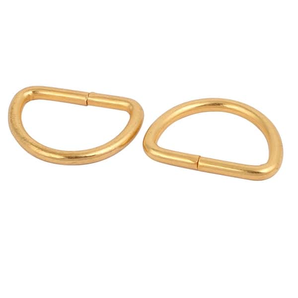 16mm Inner Width Iron Half Round Non Welded D Ring Gold Tone 10pcs ...