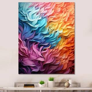 Designart "Multicolor Op Art Vibrant Oscillations " Op Art Wall Art ...