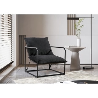 Black Accent chair for Living room with Fiber Foam and Polyester Fiber ...