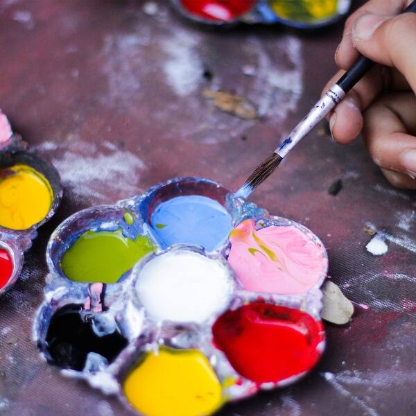 7 Wells Paint Tray Palette Painting Pallet Holder Flower Shape, White ...
