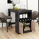 Modern 48" Bar Table with Adjustable Shelves and Wine Storage for ...