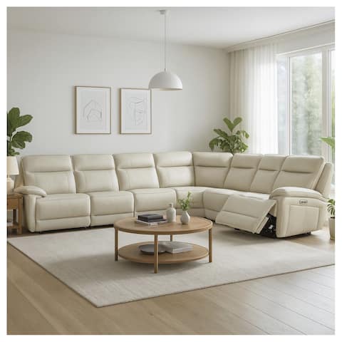Beige Leather Sectional Sofas - Overstock