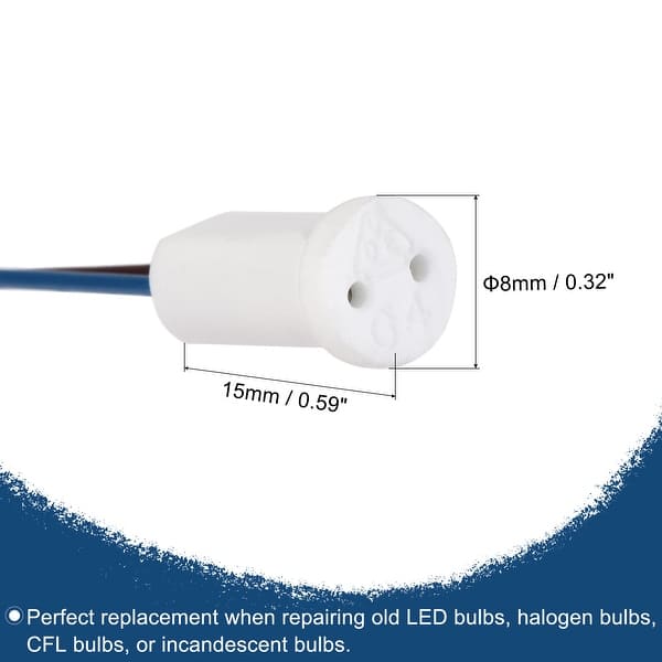 G4 Bulb Socket 12-30V 30cm Long LED Lamp Base Holder, Ceramics 10pcs ...